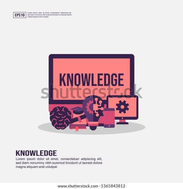 Knowledge Concept Presentation Promotion Social Media Stock Vector ...