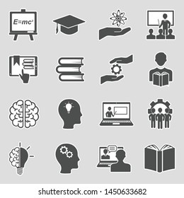 Knowledge Icons Black Flat Design Vector Stock Vector (Royalty Free ...