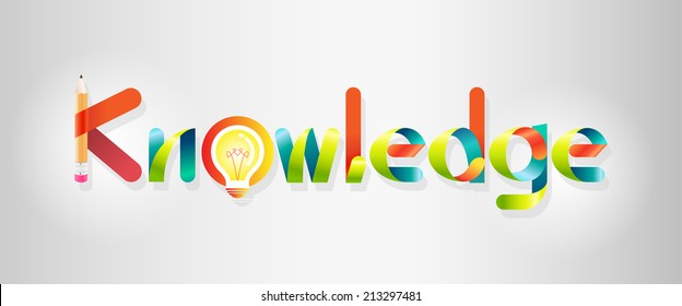 Knowledge Logo Colorful Graphic Font Stylevector Stock Vector (Royalty ...