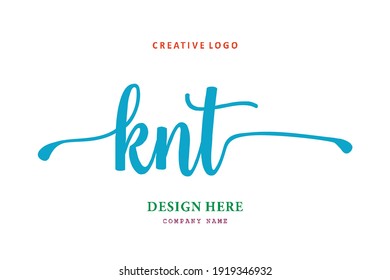 Knt Lettering Logo Simple Easy Understand Stock Vector (Royalty Free ...