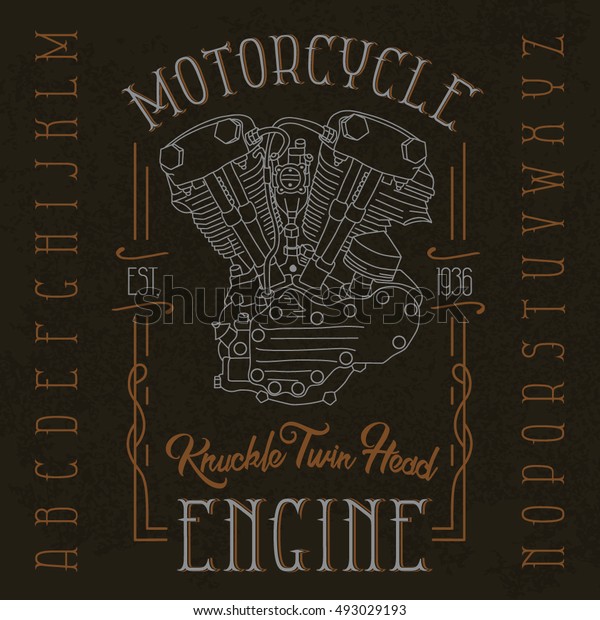Knuckle Twin Head Motorcycle Engine Biker Stock Vector (Royalty Free ...