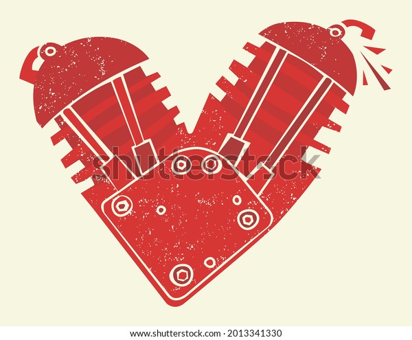 Knucklehead Two Stroke Heart Sign Stock Vector (Royalty Free ...