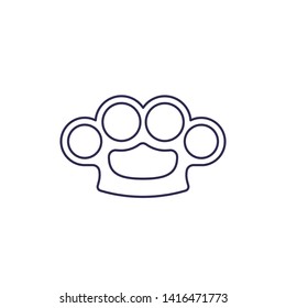 Knuckles Line Vector Icon On White Stock Vector (Royalty Free ...