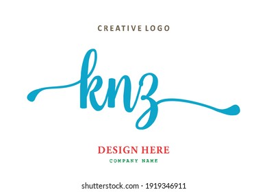 Knz Lettering Logo Simple Easy Understand Stock Vector (Royalty Free ...