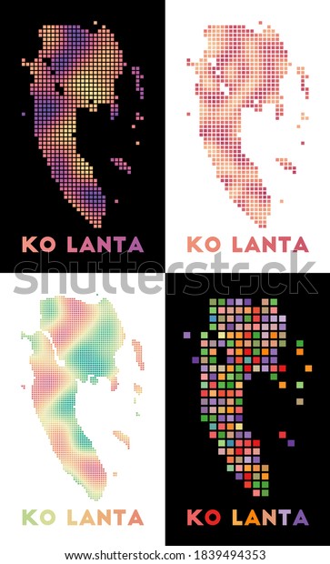 Ko Lanta Map Collection Map Ko Stock Vector (Royalty Free) 1839494353 ...
