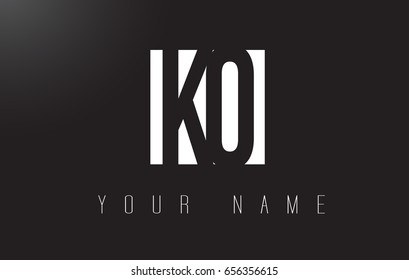 Ko Letter Logo Black White Letters Stock Vector (Royalty Free ...