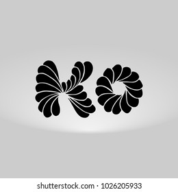 Ko Logo Decorative Romantic Stock Vector (Royalty Free) 1026205933 ...