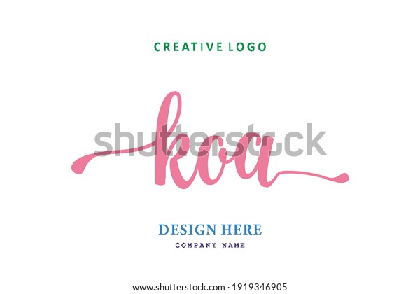 Koa Lettering Logo Simple Easy Understand Stock Vector (Royalty Free ...