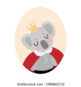 Koala Crown Portrait Oval Frame Stock Vector (Royalty Free) 1980861176 ...