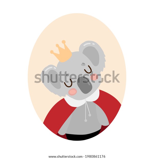 Koala Crown Portrait Oval Frame Stock Vector (Royalty Free) 1980861176 ...