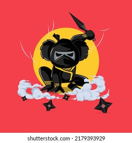 Koala Ninja Vector Illustration Koala Cartoon Stock Vector (Royalty ...