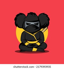 Koala Ninja Vector Illustration Koala Cartoon Stock Vector (Royalty ...