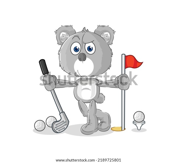 Koala Playing Golf Vector Cartoon Character Stock Vector (Royalty Free ...