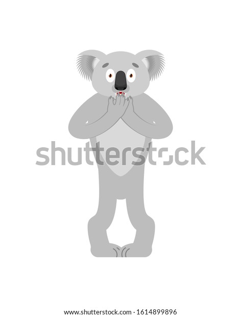 Koala Scared Koala Bear Frightened Beast Stock Vector (Royalty Free ...