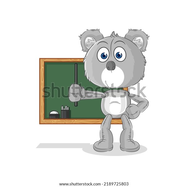 Koala Teacher Vector Cartoon Character Stock Vector (Royalty Free ...