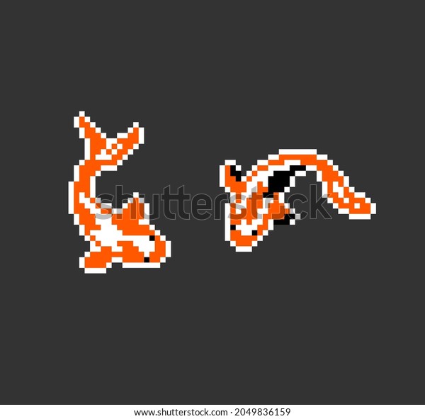 Koi Fish Pixel Vector Illustration 8 Stock Vector (Royalty Free ...
