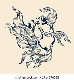 Koki Golden Fish Vector Illustration Stock Vector (Royalty Free ...