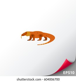 Komodo Dragon Vector Icon Stock Vector (Royalty Free) 604006700 ...