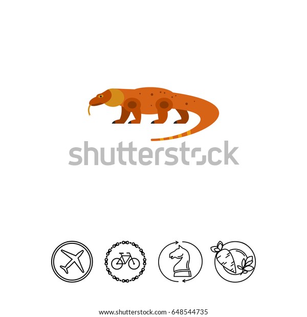 Komodo Dragon Vector Icon Stock Vector (Royalty Free) 648544735