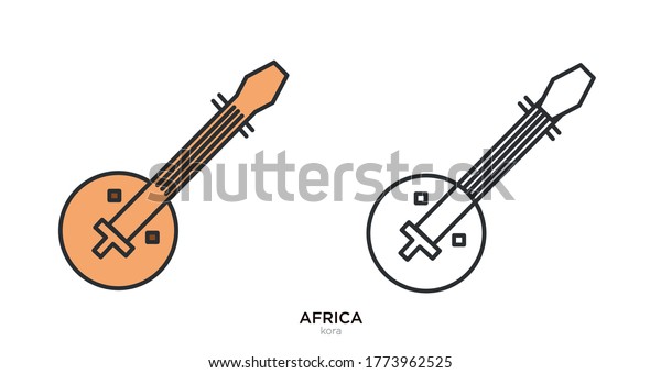 Kora Vector Illustration Lineal Color Filled Stock Vector (Royalty Free ...
