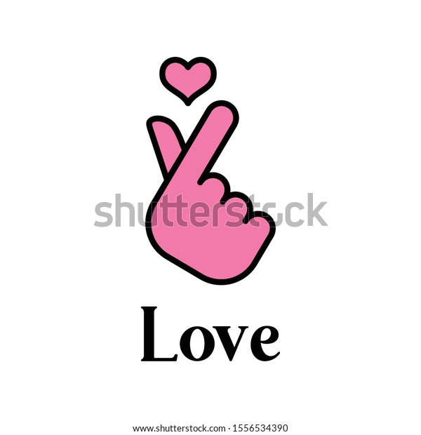 Korea Finger Heart Vector Illustration Korean: เวกเตอร์สต็อก (ปลอดค่า ...