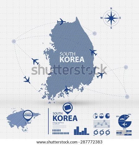 Korea Map Infographic Stock Vector (Royalty Free) 287772383 - Shutterstock