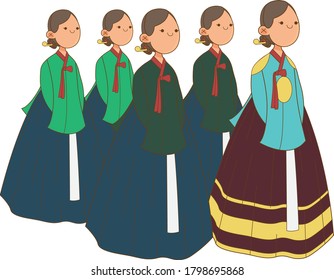 Korean Retro Characters Cute Cartoon Easy Stock Vector (Royalty Free ...