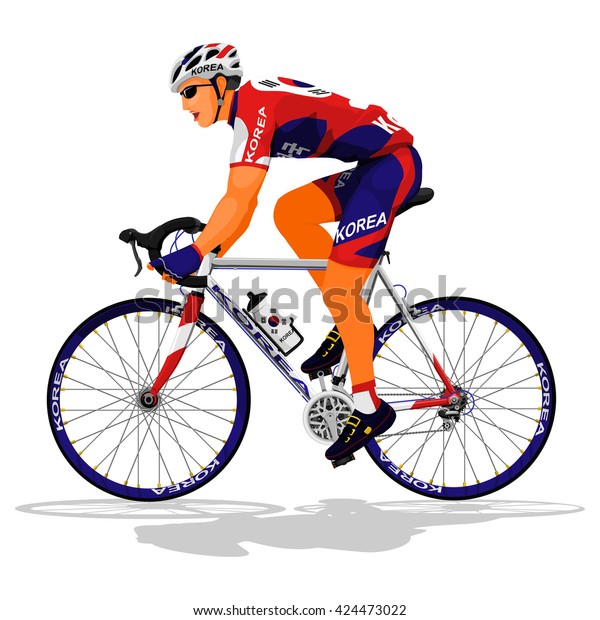 Korean Road Cyclist On Transparent Background Stock Vector (Royalty ...