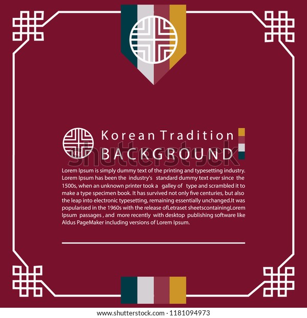 Korean Traditional Background Design Vector Illustration Stock Vector ...