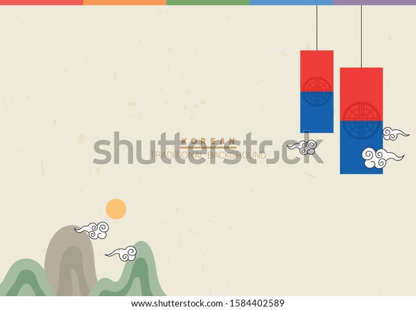Korean Traditional Background Illustration Vector Eps10 Stock Vector ...