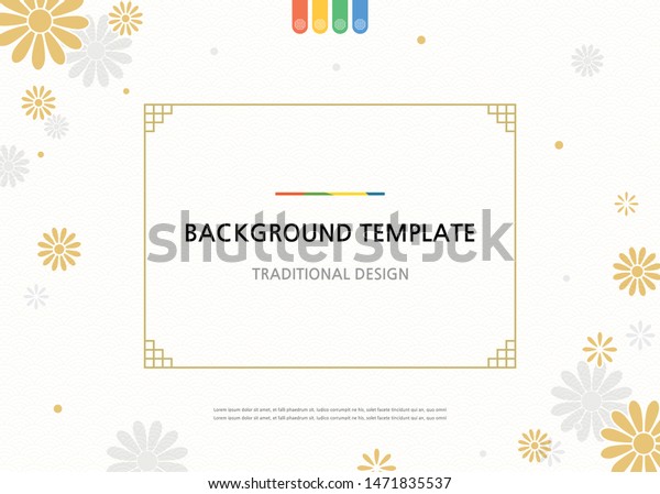 Korean Traditional Background Template Design Stock Vector (Royalty ...