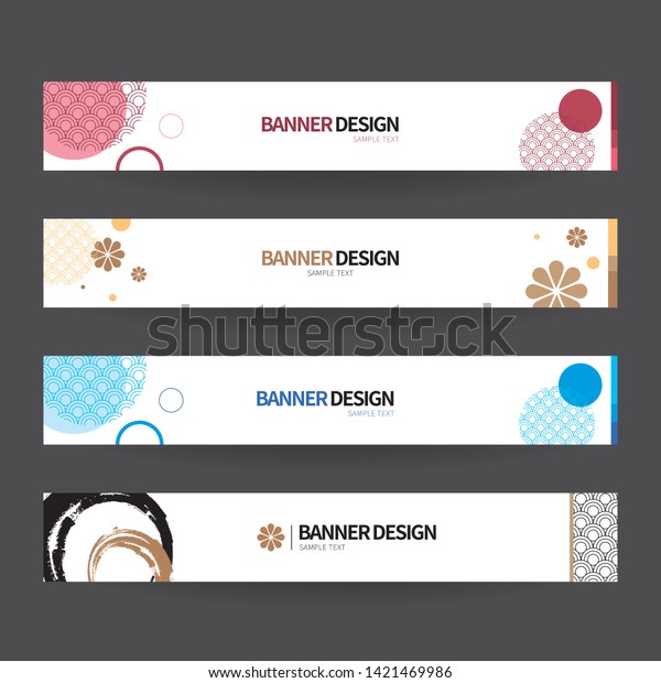 Korean Traditional Design Banner Vector Illustration Stock Vector ...