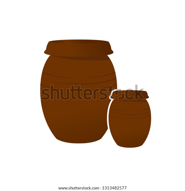 Korean Traditional Fermentation Clay Ceramic Pot Stock Vector (Royalty ...