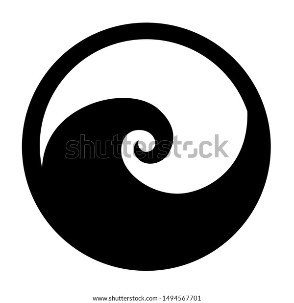 Koru Spiral Icon Black Stylised Maori : image vectorielle de stock ...