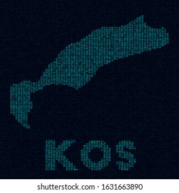 Kos Tech Map Island Symbol Digital Stock Vector (Royalty Free ...
