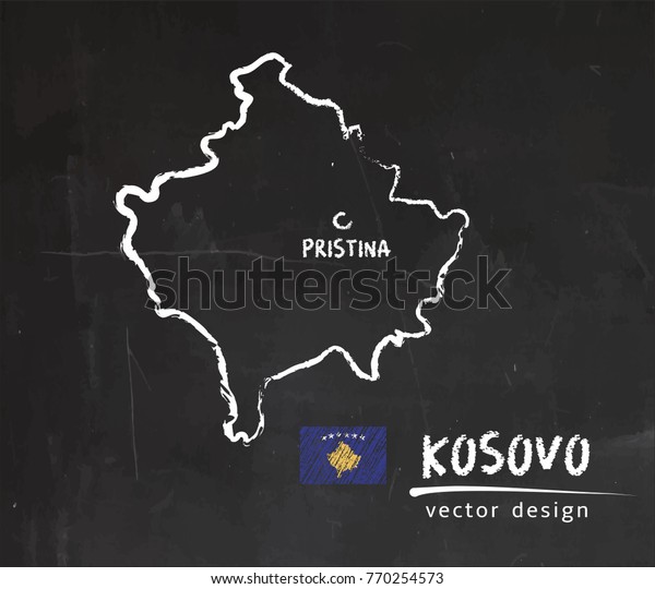 Kosovo Map Vector Drawing On Blackboard 库存矢量图（免版税）770254573 | Shutterstock