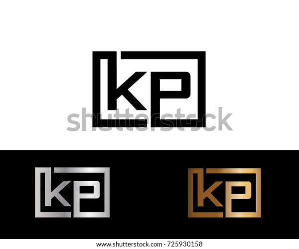 Kp Logo Letter Design Vector Black Stock Vector (Royalty Free) 725930158