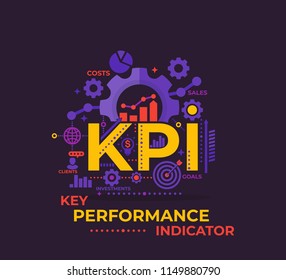 Kpi Key Performance Indicator Business Concept Stock Vector (Royalty ...