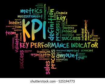 Kpi Key Performance Indicator Word Cloud Stock Vector (Royalty Free ...