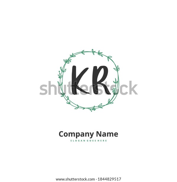 Kr Initial Handwriting Signature Logo Design Stock Vector (Royalty Free ...