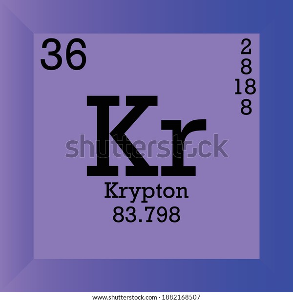 Tabla Periódica De Elementos Químicos Kr Krypton. Ilustración vectorial ...