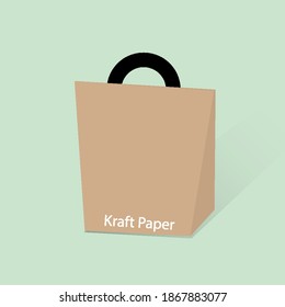 Kraft Paper Bag Vector Art Illustration Stock Vector (Royalty Free ...