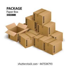 Kraft Paper Box Package Container Vector Stock Vector (Royalty Free ...