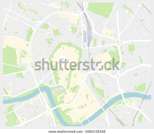 Krakow Mapa Cracow Map Poland Vector Stock Vector (Royalty Free ...