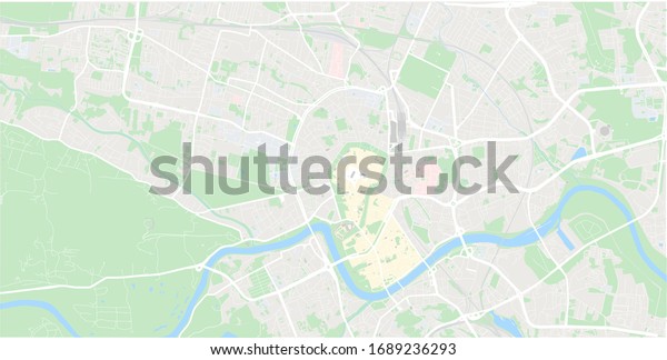 Krakow Mapa Cracow Poland Vector Map Stock Vector (Royalty Free) 1689236293