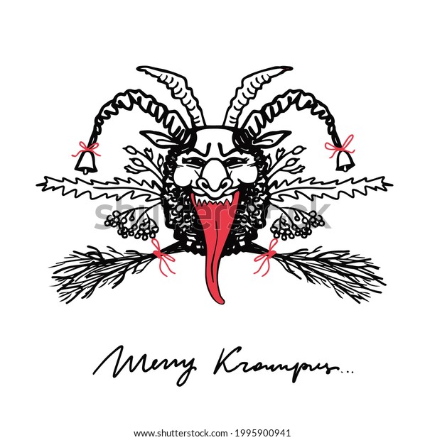 Krampus. Caramba. Diablo. Realista. Caramba. Diablo: vector de stock ...