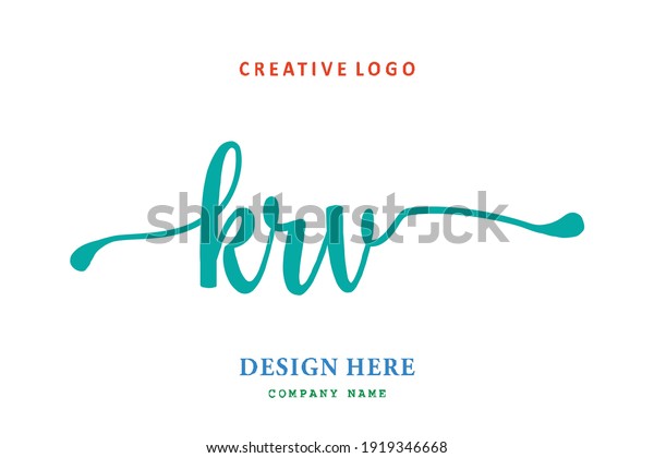 Krv Lettering Logo Simple Easy Understand Stock Vector (Royalty Free ...