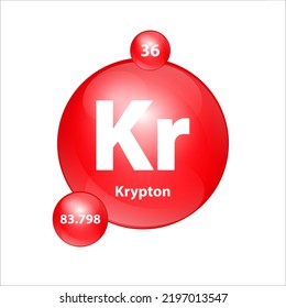 Krypton Kr Icon Structure Chemical Element Stock Vector (Royalty Free ...