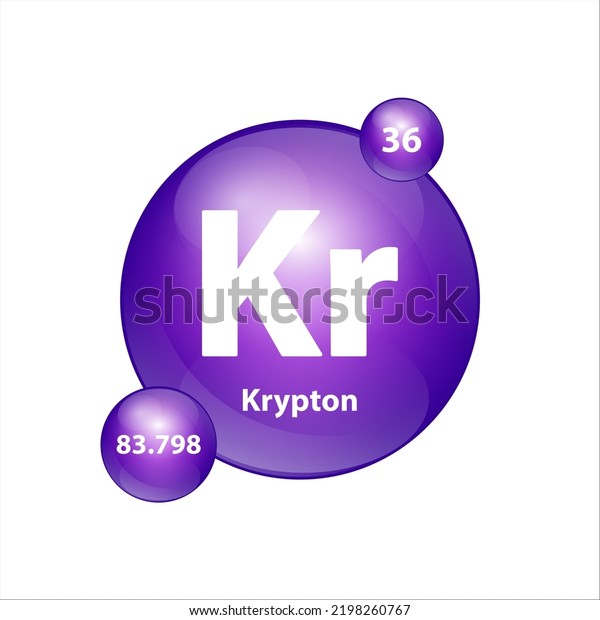 Krypton Kr Icon Structure Chemical Element Stock Vector (Royalty Free ...