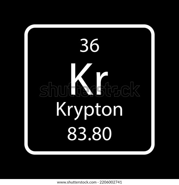 Krypton Symbol Chemical Element Periodic Table Stock Vector (Royalty ...